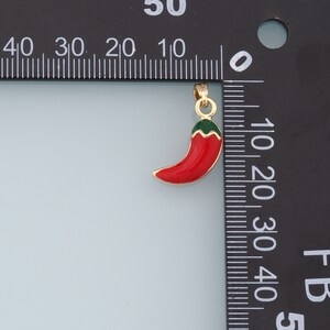 Gold Chili Charms,18k Gold Filled Chili Pendant,enamel Chili Charm ...