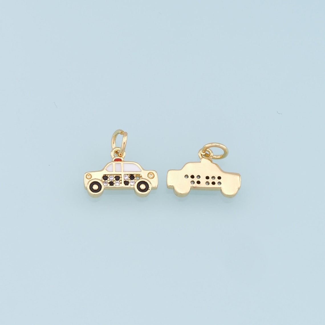 Gold Car Charms,18k Gold Filled Car Pendant,cz Micro Pave Car Charm ...