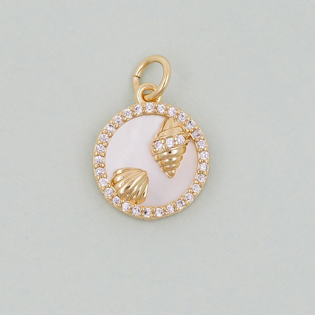 Gold Shell Charms,18k Gold Filled Conch Shell Pendant,conch Shell Charm ...