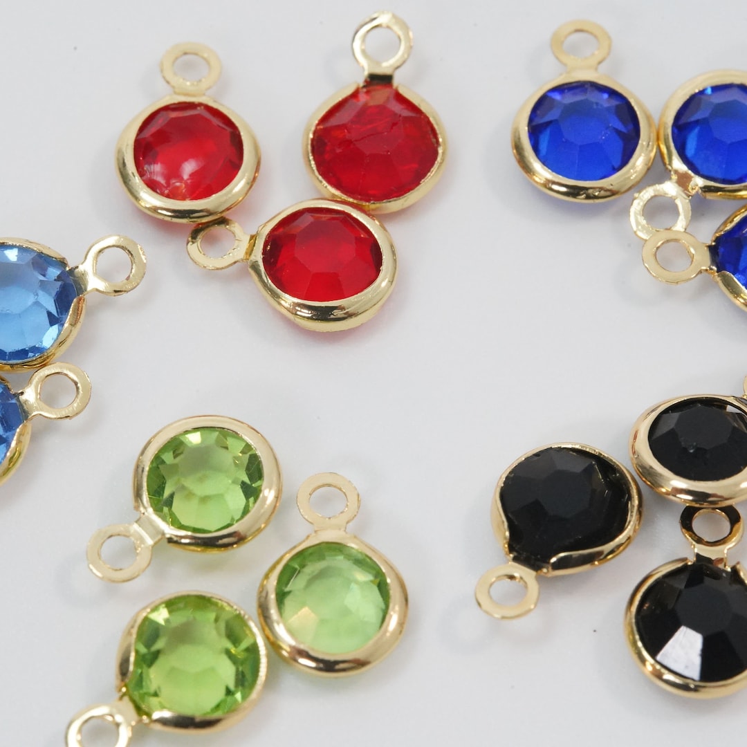 Gold Round Charms,18k Gold Filled Round Crystal Pendant,round Charm ...