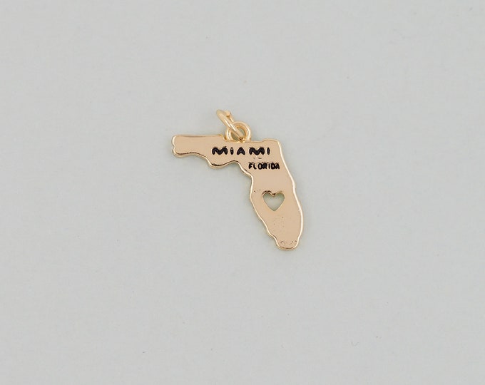 Gold Miami Charms,18k Gold Filled Flame Miami Pendant Bracelet Necklace ...