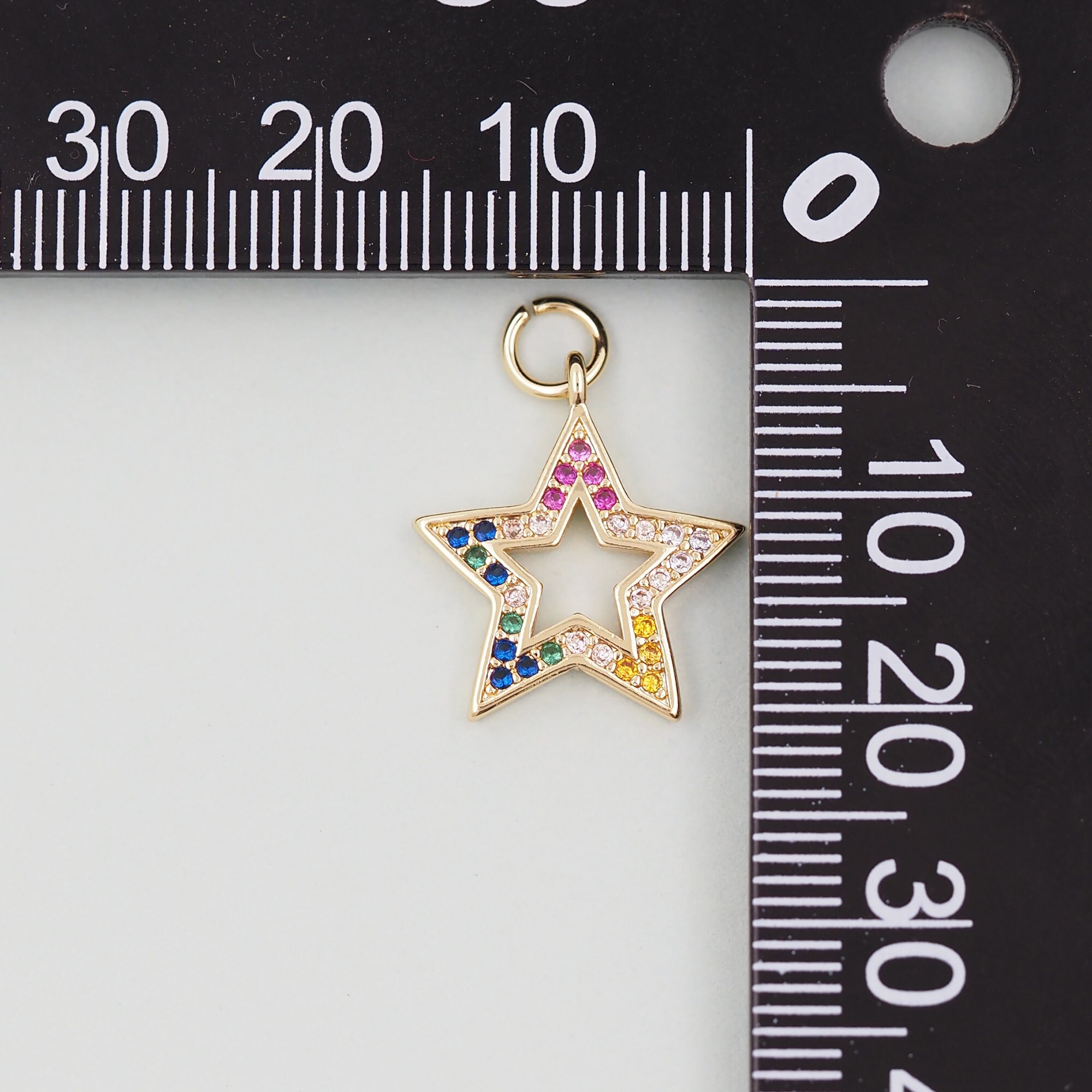 18K Gold Filled Star Pendantcz Micro Pave Star Charm Bracelet - Etsy