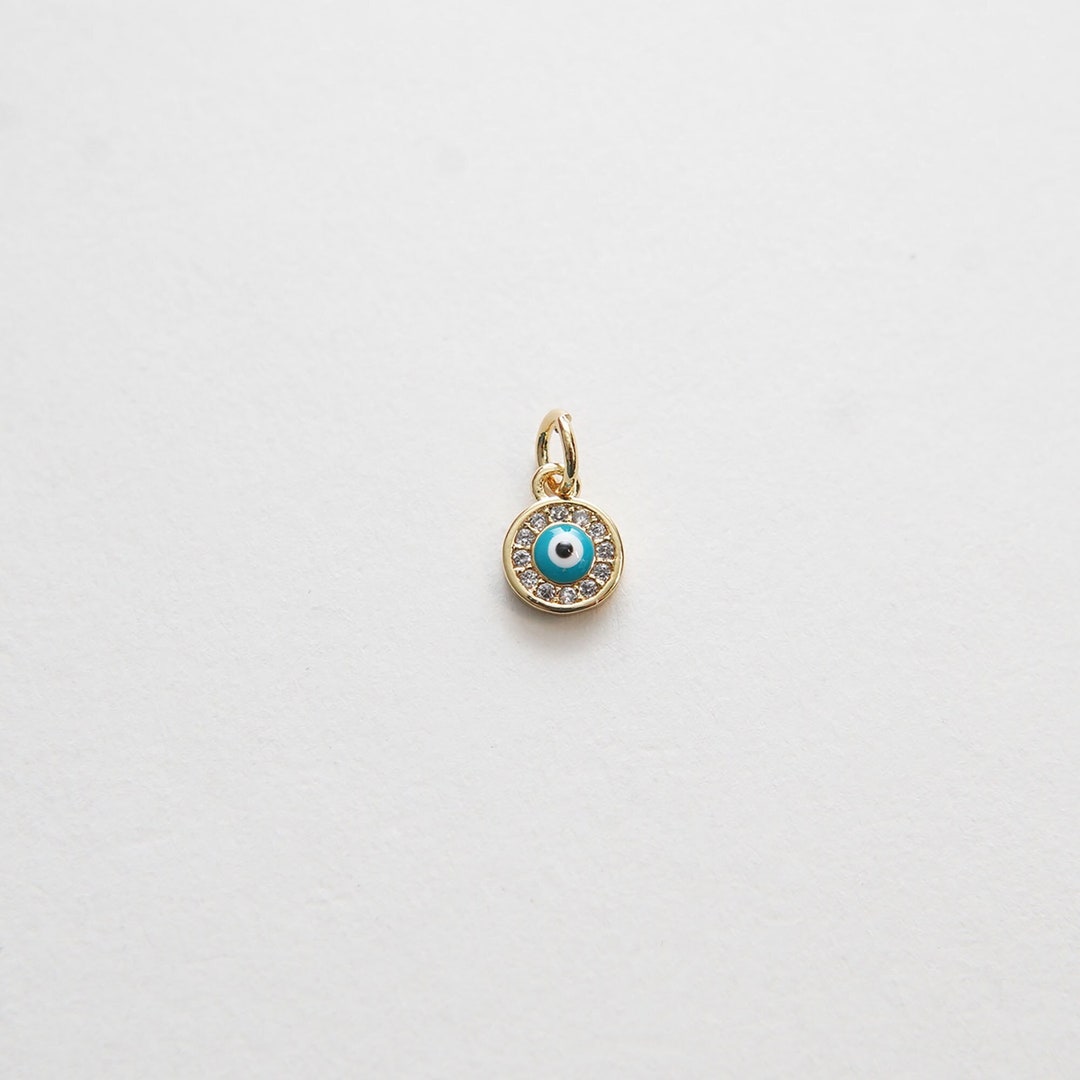 Gold Evil Eye Charms,18k Gold Filled Evil Eye Pendant,cz Micro Pave ...