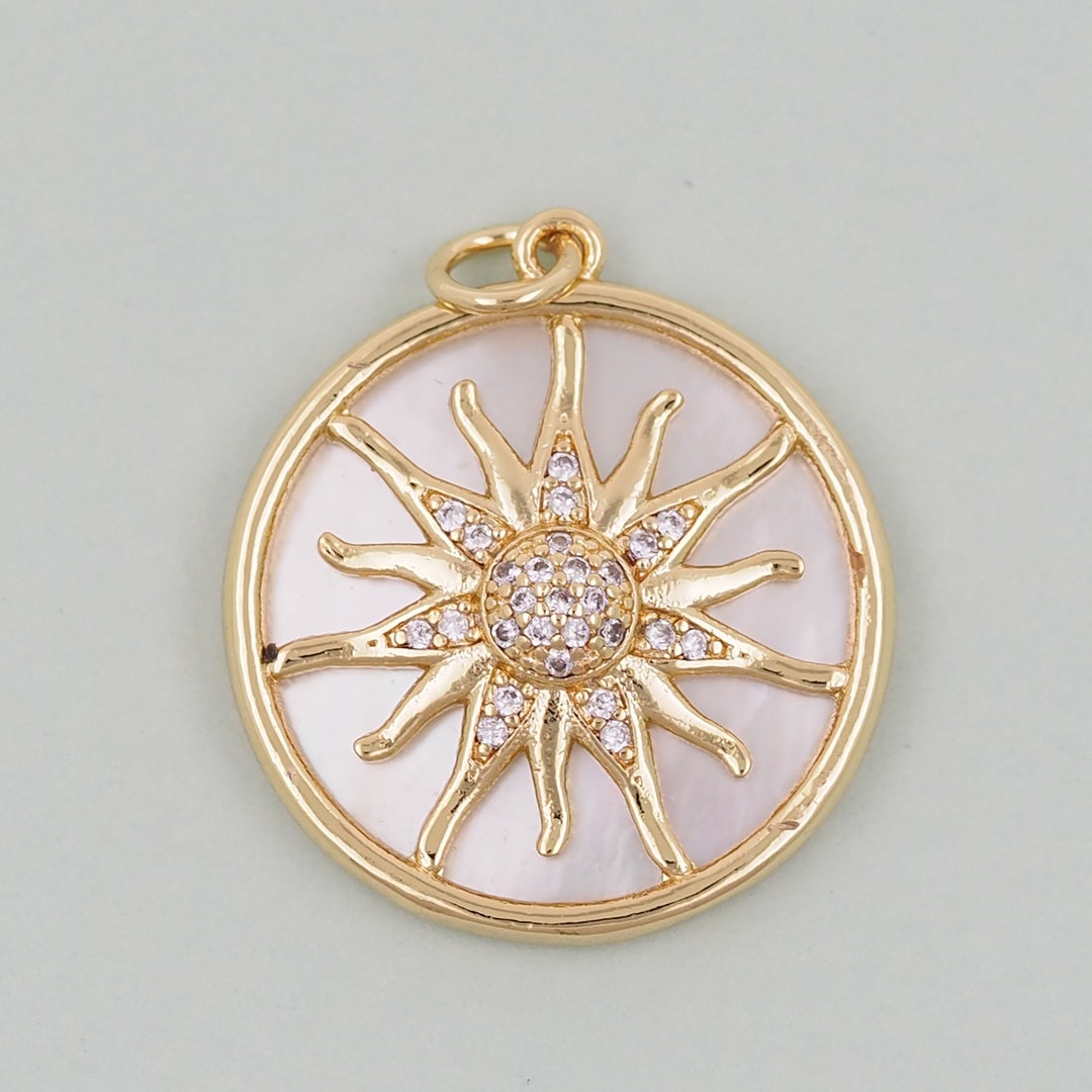 Gold Sun Charms,18k Gold Filled Sun Pendant,celestial Charm Bracelet Necklace for DIY Jewelry ...