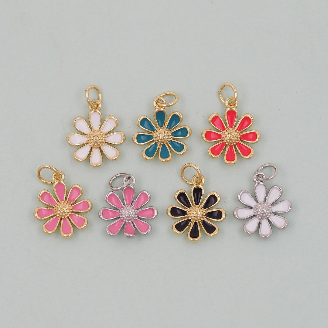 Gold Daisy Charms,18k Gold Filled Daisy Pendant,daisy Charm Bracelet ...