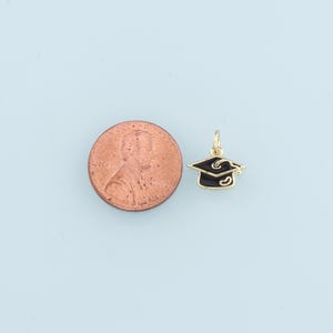 18K Gold Filled Bachelor Cap Pendant,enamel Graduation Charm Bracelet ...