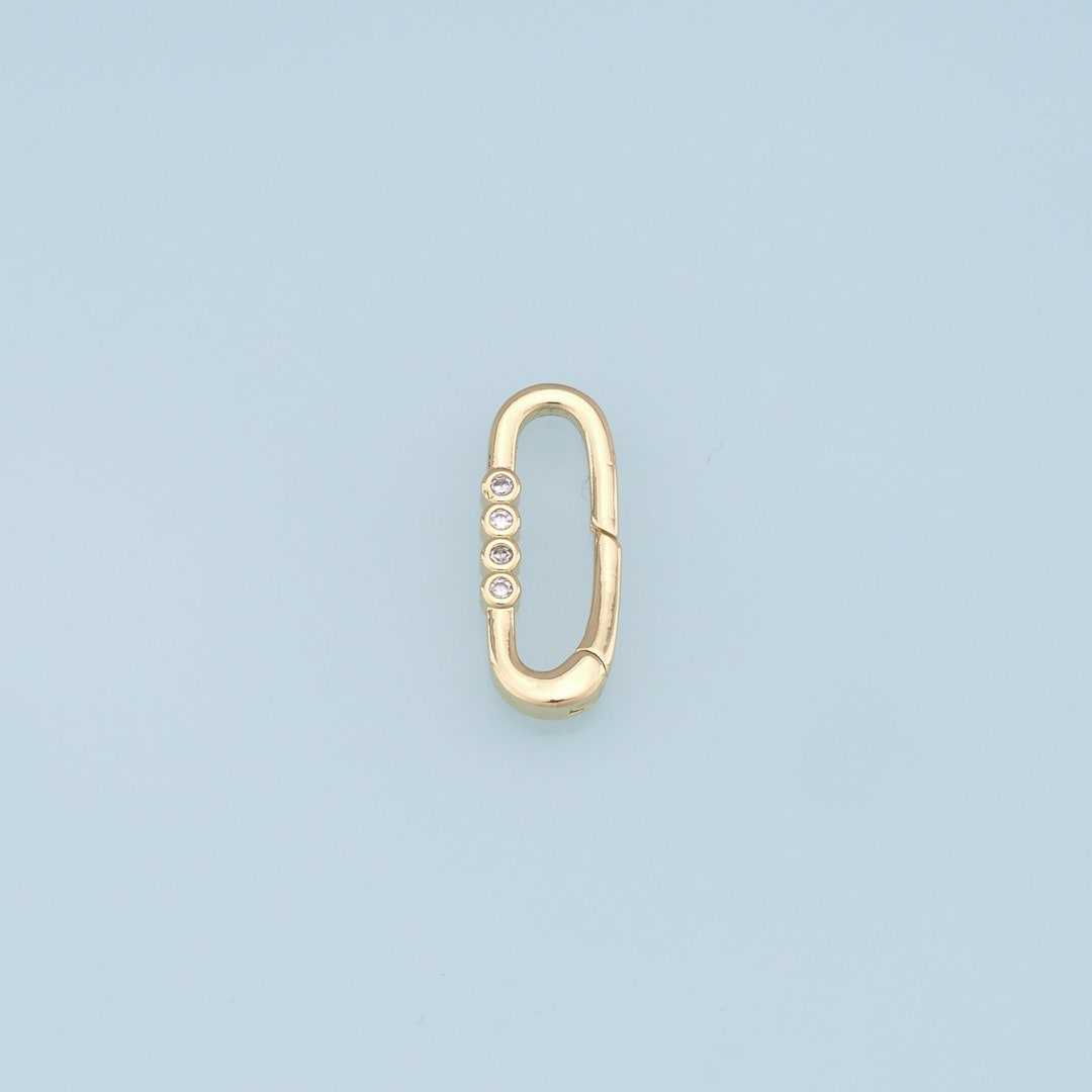 18K Gold Filled Oval Carabiner Clasp,buckle Clasp,carabiner Screw Clasp ...