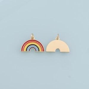 Gold Rainbow Charms,18k Gold Filled Rainbow Pendant,enamel Rainbow ...