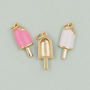 Gold Ice Cream Charms,18k Gold Filled Ice Cream Pendant,cute Ice Cream ...
