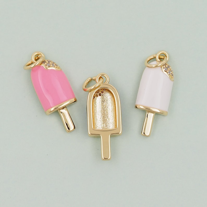 Gold Ice Cream Charms,18k Gold Filled Ice Cream Pendant,cute Ice Cream ...