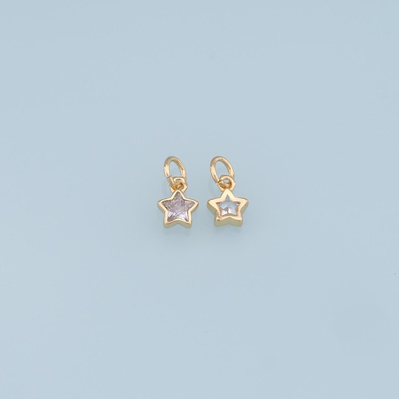 Gold Star Charms,18k Gold Filled CZ Star Pendant,celestial Charm ...
