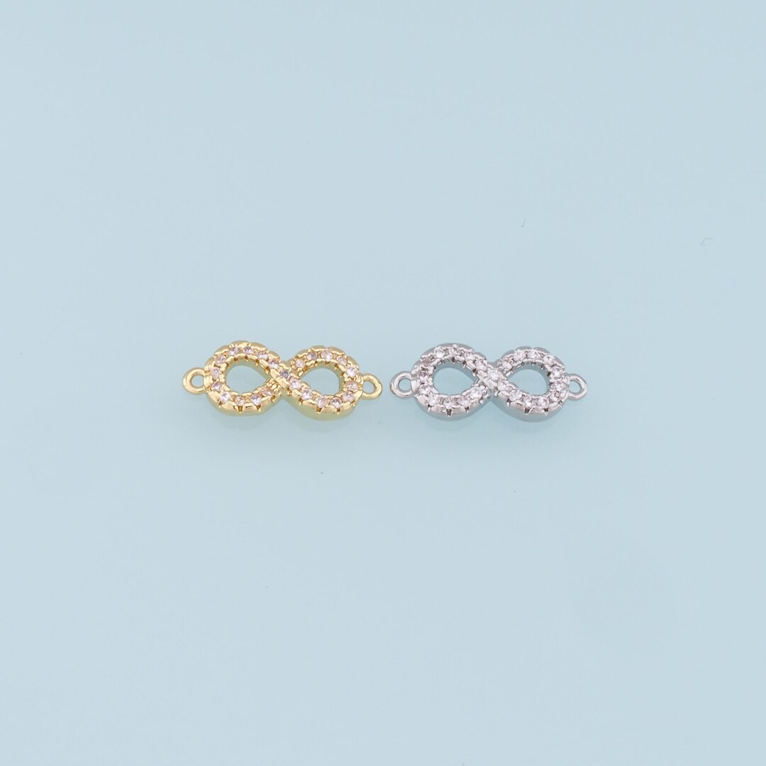 Gold Infinity Connector Charms,18k Gold Filled Infinity Pendant,cz ...