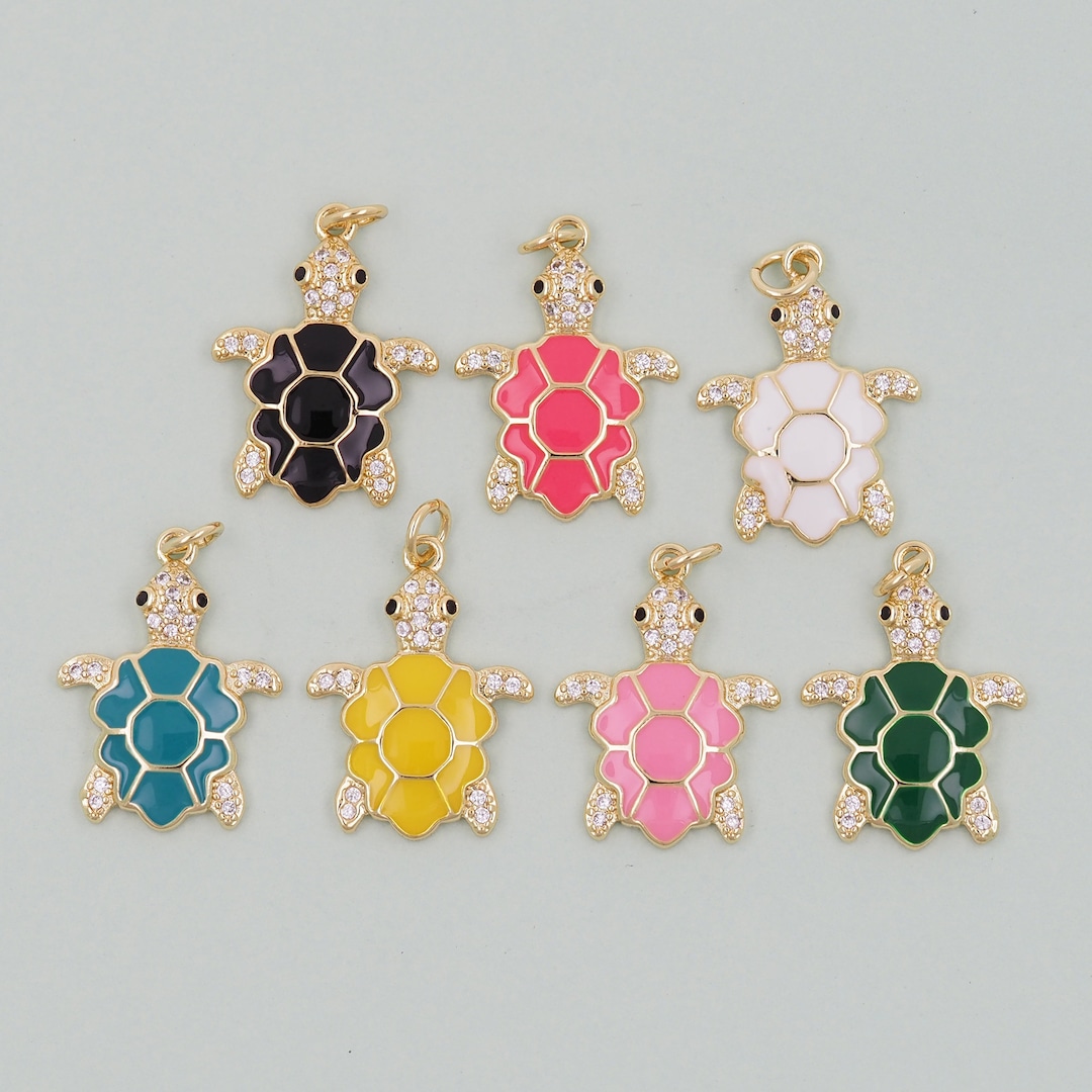 Gold Turtle Charms,18k Gold Filled Turtle Pendant,turtle Charm Bracelet ...