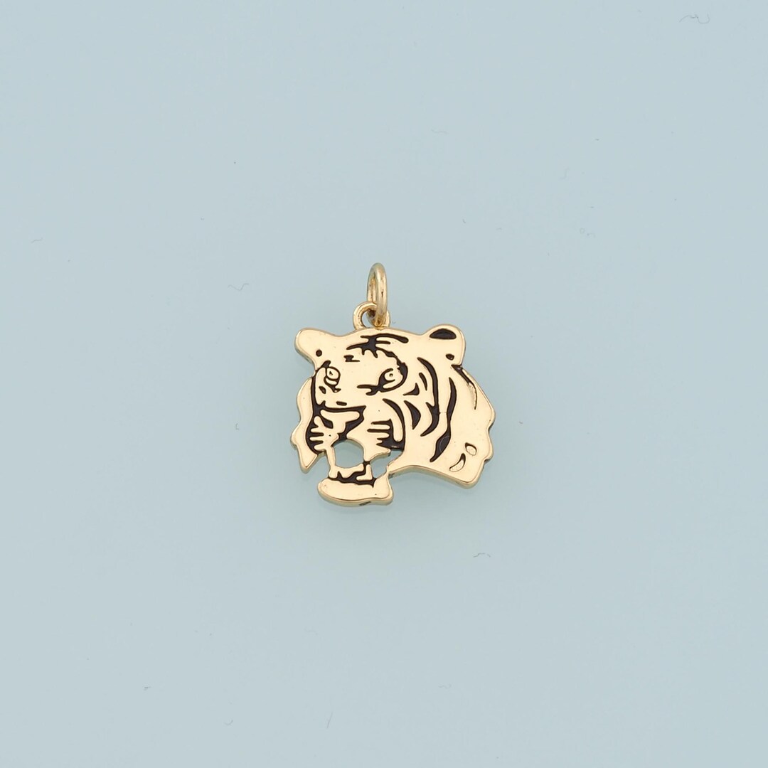 18K Gold Filled Tiger Pendant,wild Animals Charm Bracelet Necklace for ...