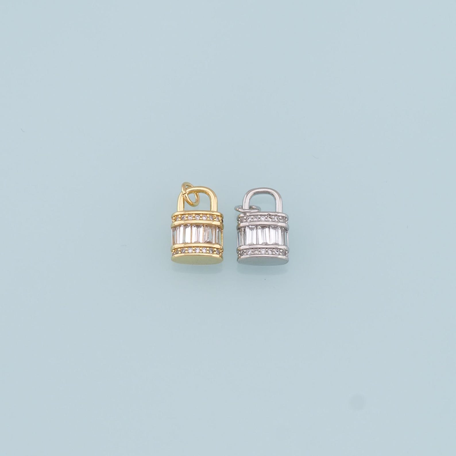 Gold Key Lock Charms,18k Gold Filled Key Pendant,lock Charm Bracelet ...