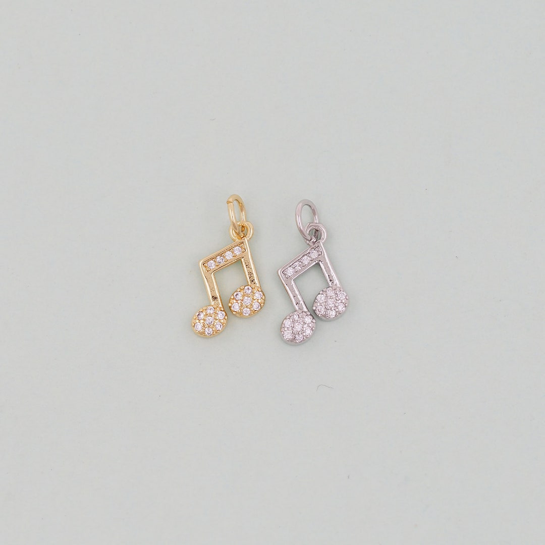 Gold Music Charms,18k Gold Filled Music Pendant Charm Bracelet Necklace ...