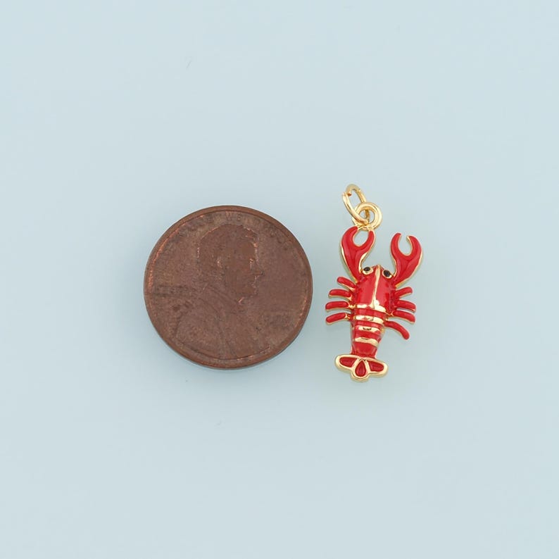 Cute Lobster Charms,18k Gold Filled Enamel Lobster Pendant,kawaii Ocean ...