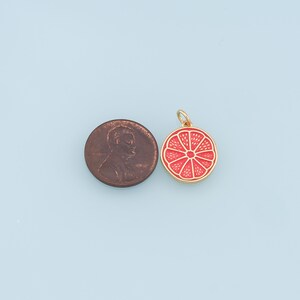 Gold Lemon Charms,18k Gold Filled Enamel Lemon Pendant,fruit Charm ...