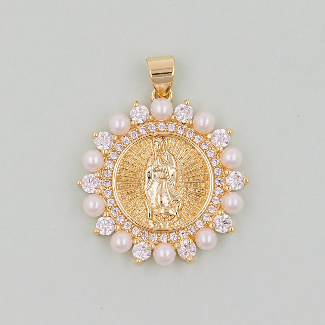Gold Virgin Mary Charms,18k Gold Filled Virgin Mary Pendant,virgin Mary ...