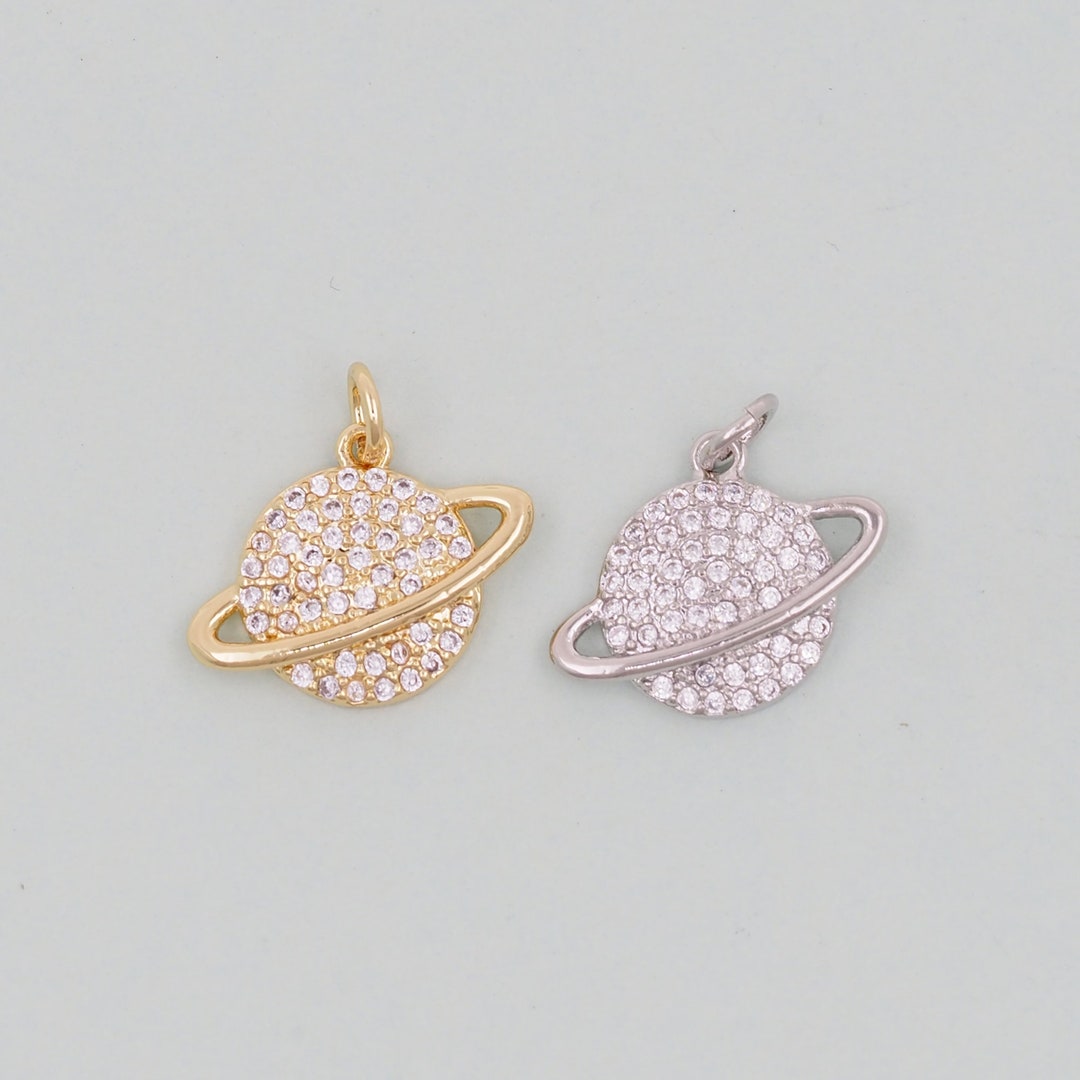 Gold Saturn Charms,18k Gold Filled Saturn Pendant,silver Celestial ...