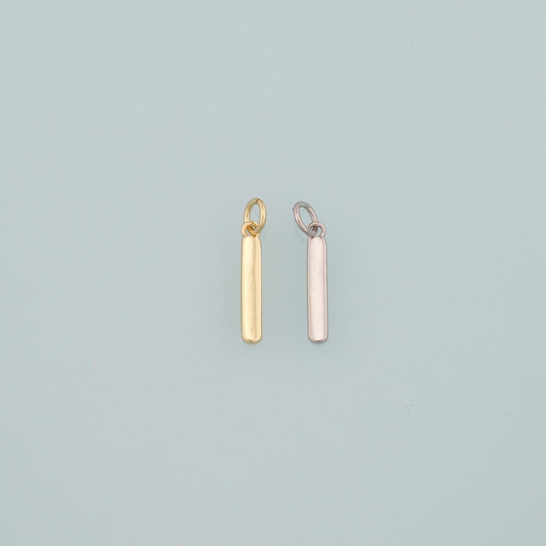 Gold Long Strip Charms,18k Gold Filled Strip Pendant,dainty Bar Charm ...