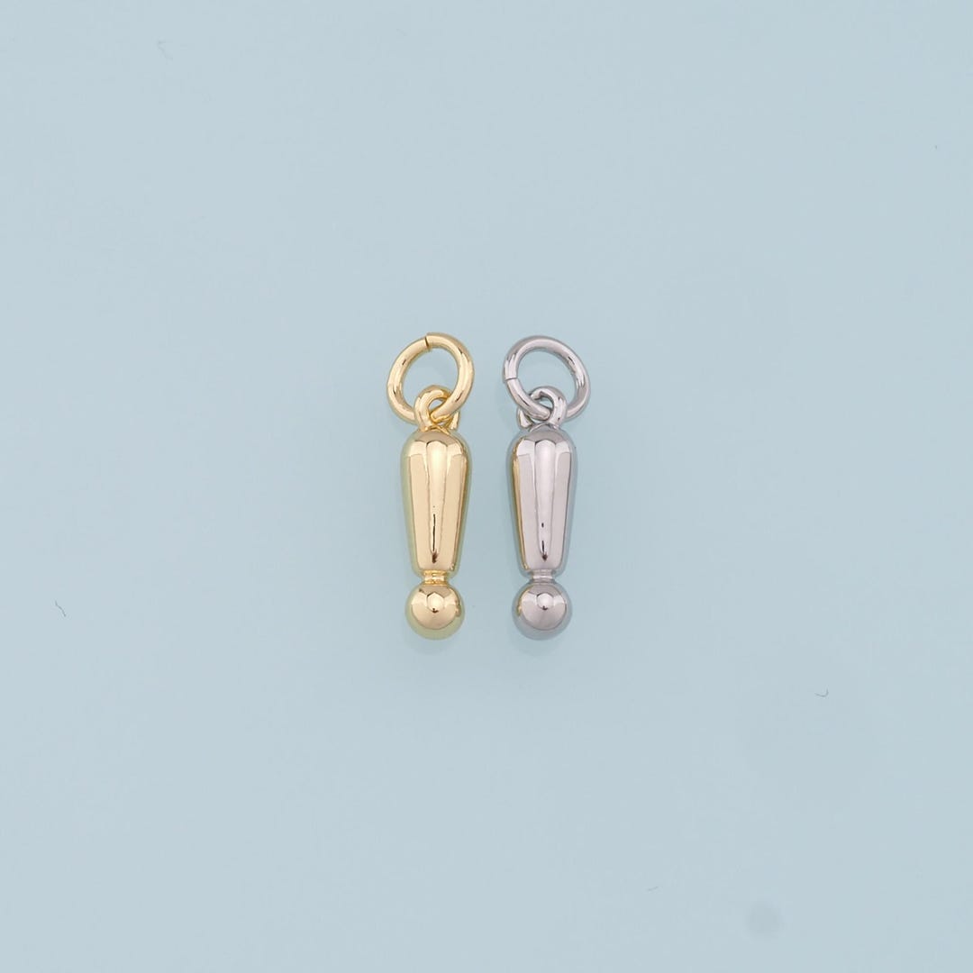 Gold Exclamation Mark Charms,18k Gold Filled Exclamation Mark Pendant ...