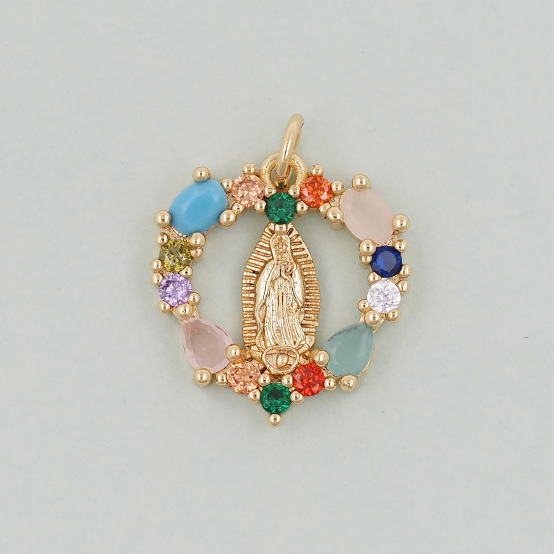 Gold Virgin Mary Charms,18k Gold Filled Virgin Mary Pendant,virgin Mary ...