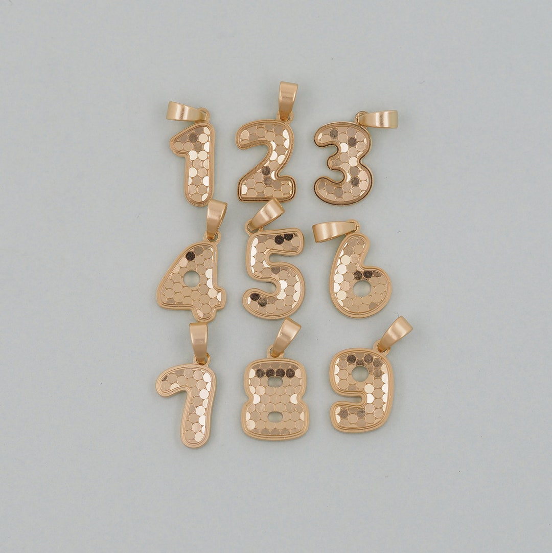 Gold Number Charms,18k Gold Filled Number Pendant,stainless Steel ...