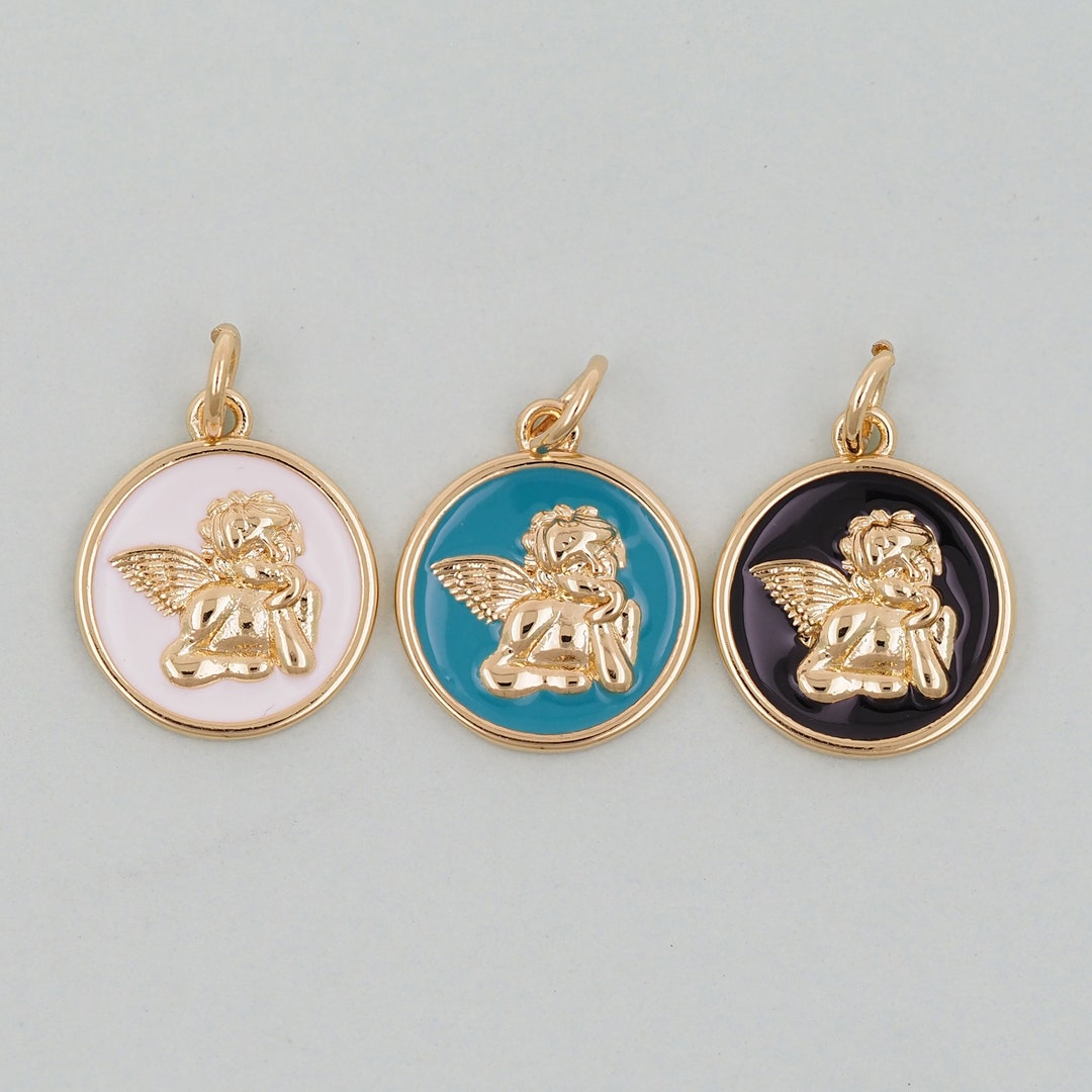 Gold Angel Charms,18k Gold Filled Angel Pendant,angel Charm Bracelet ...