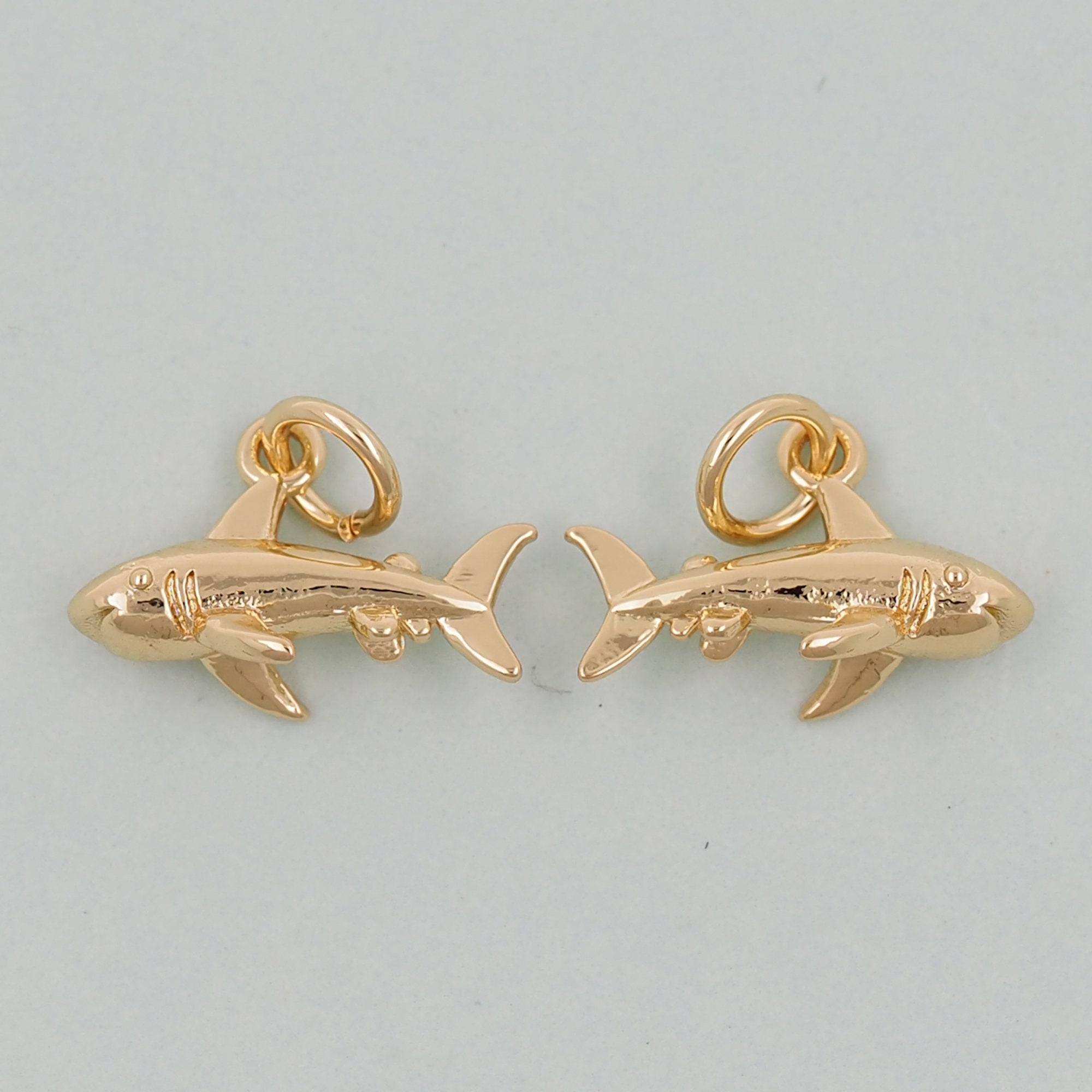 Gold Shark Charms,18k Gold Filled Shark Pendant,silver Shark Charm ...