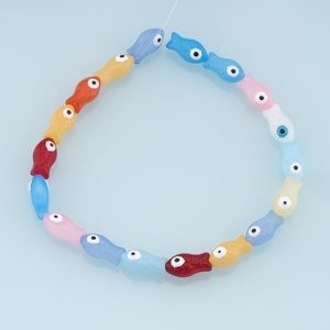 Mixed 18pcs Glass Fish Beads,ocean Bead,lampwork Colorful Glass Fish ...