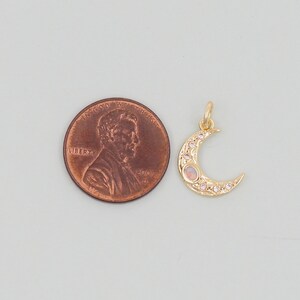 Gold Moon Charms,18k Gold Filled CZ Moon Pendant,celestial Charm ...