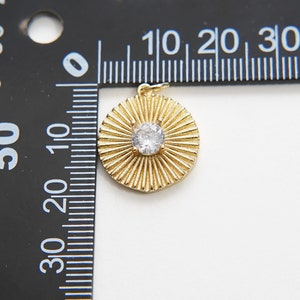 Gold Sun Charms,18k Gold Filled Round Pendant,round Charm Bracelet ...
