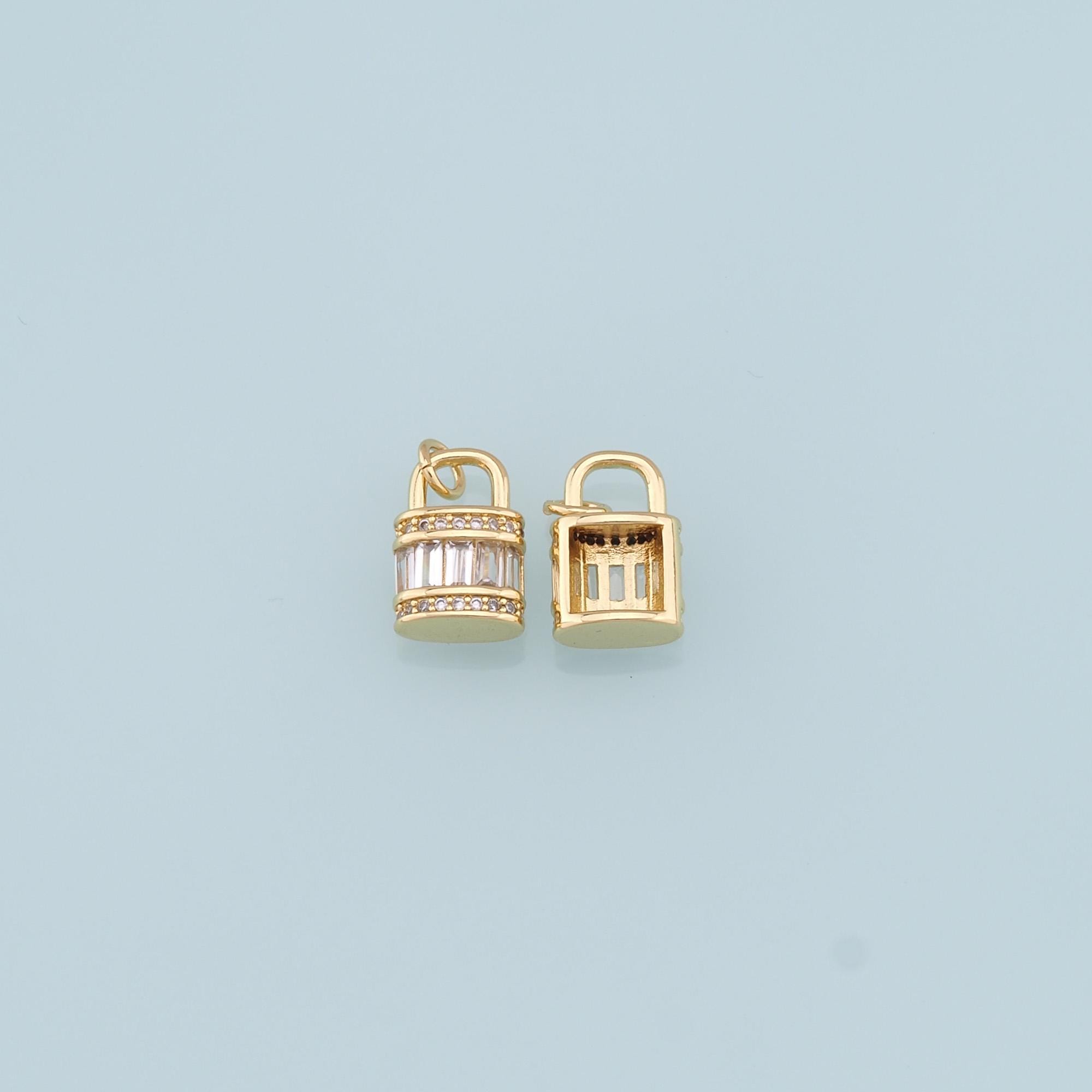Gold Key Lock Charms,18k Gold Filled Key Pendant,lock Charm Bracelet ...