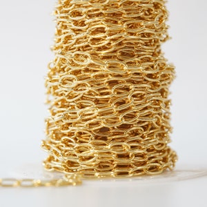Gold Oval Chain,18k Gold Filled Rectangle Chain for Necklace Bracelet ...