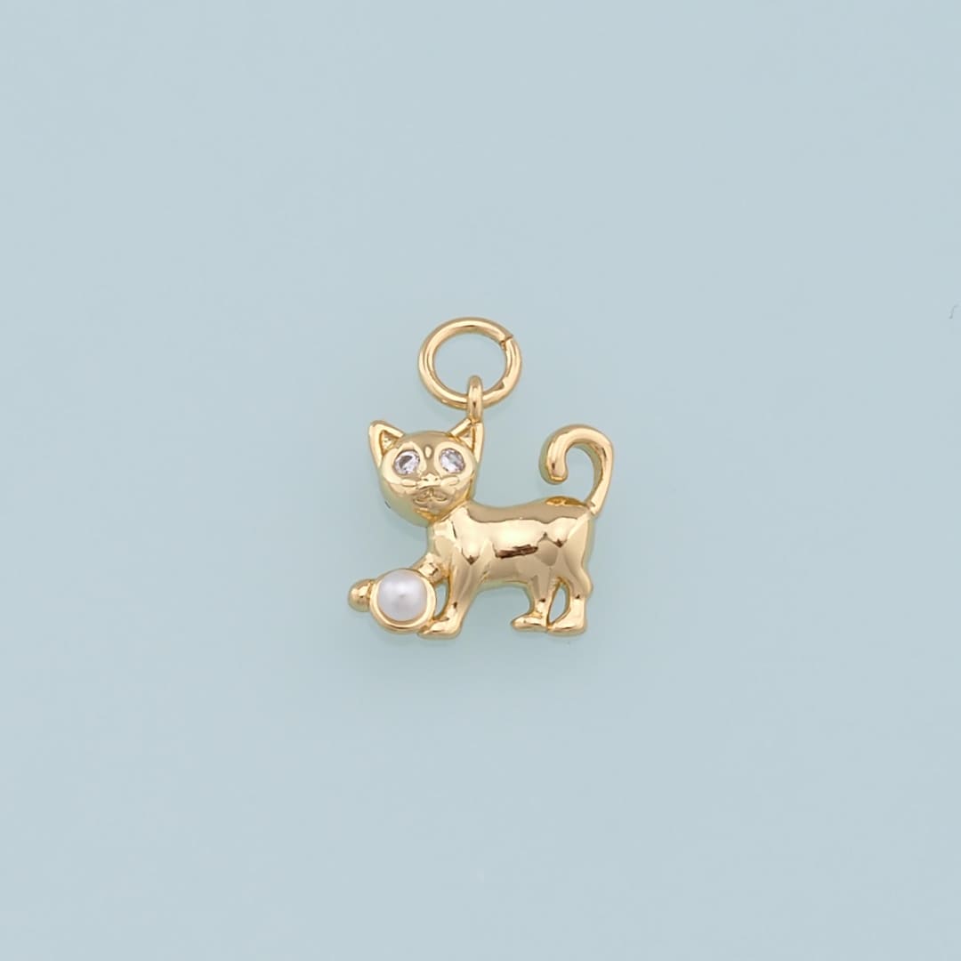 Gold Cat Charms,18k Gold Filled Cat Pendant,cute Cat Charm Bracelet ...