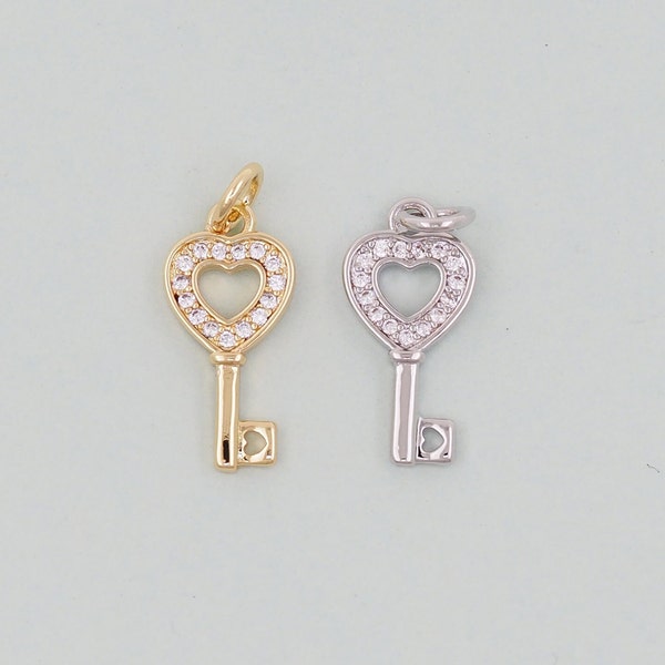 Heart Key Pendant - Etsy