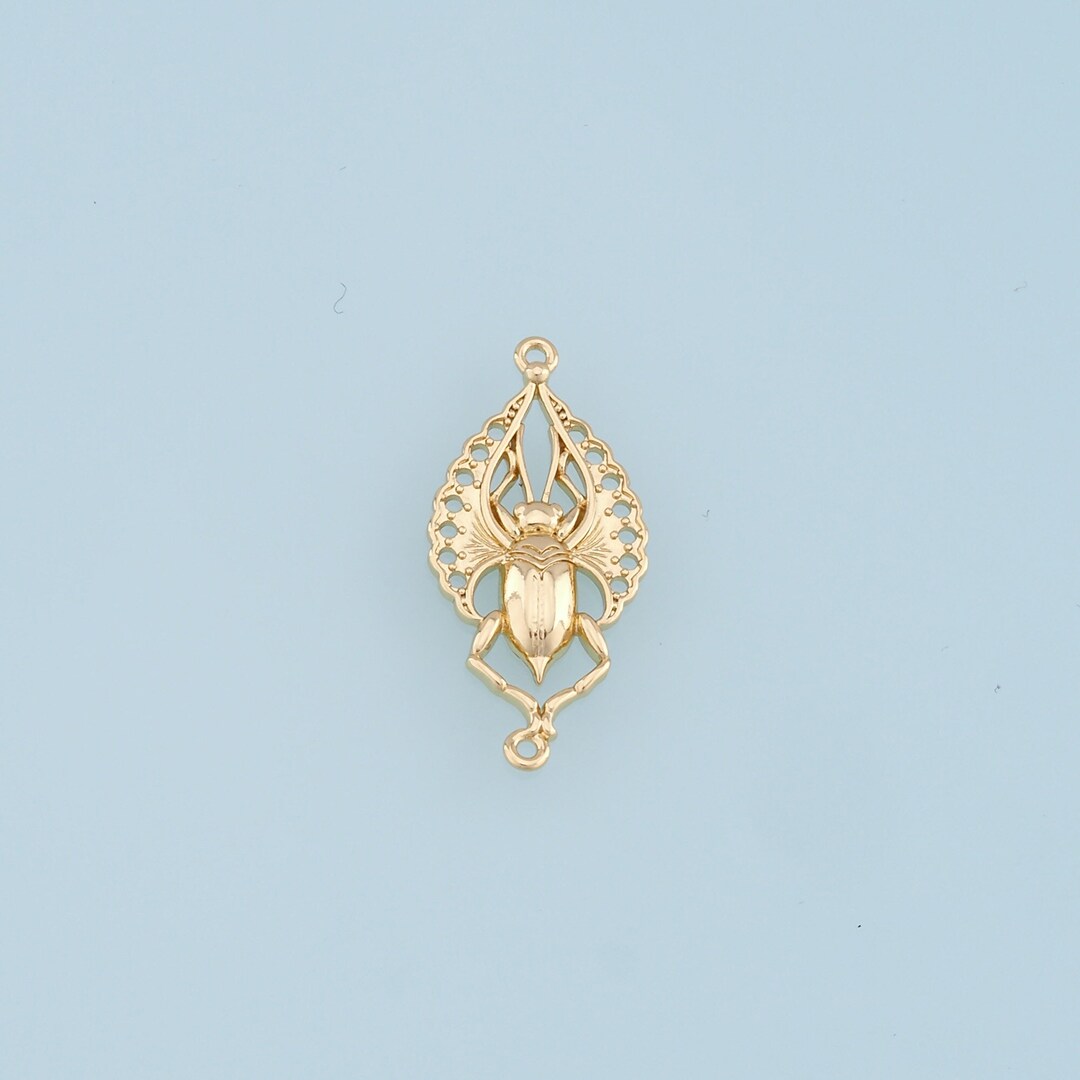 Gold Beetle Charms,18k Gold Filled Beetle Pendant,beetle Charm Bracelet ...