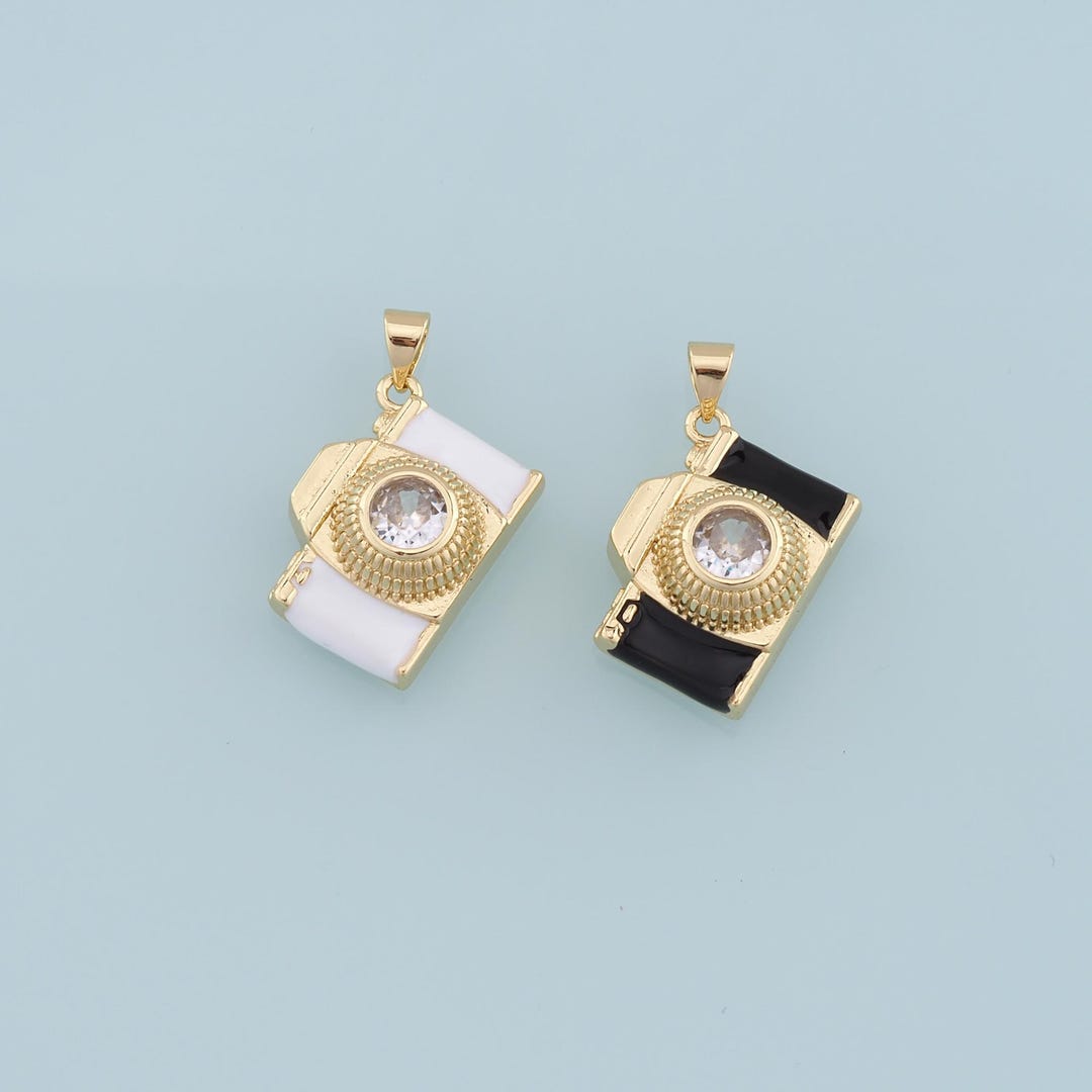 Gold Camera Charms,18k Gold Filled Enamel Camera Pendant,camera Charm ...