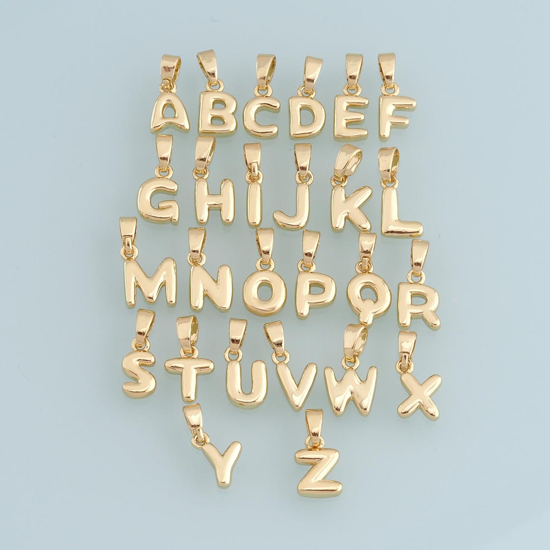 Gold Letter Charms,18k Gold Filled Letter Pendant,initial Charm ...