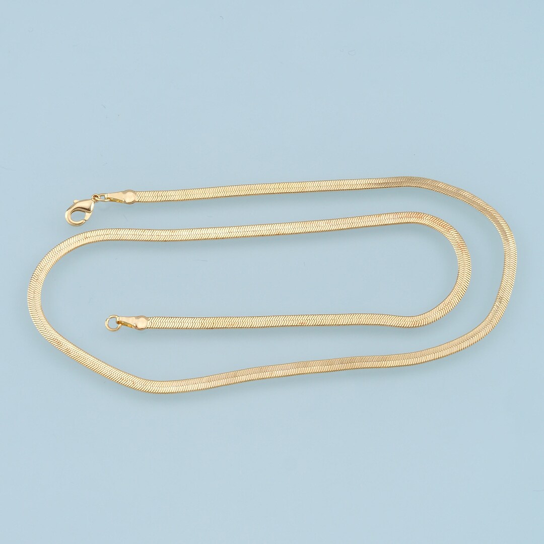 Gold Herringbone Snake Chain,18k Gold Filled Snake for Necklace ...