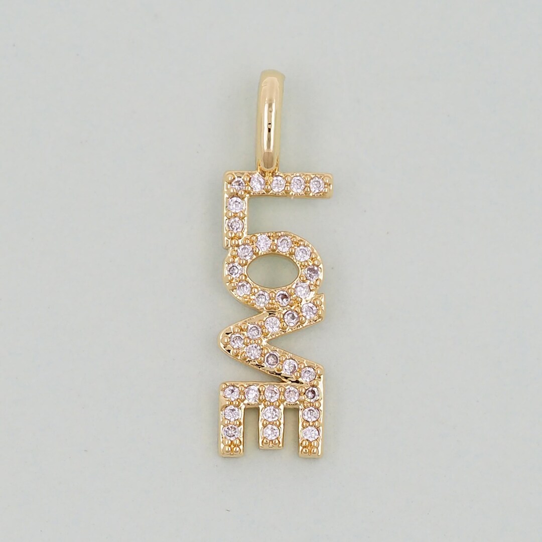 Gold Letter Charms,18k Gold Fille Love Pendant,love Charm Bracelet ...
