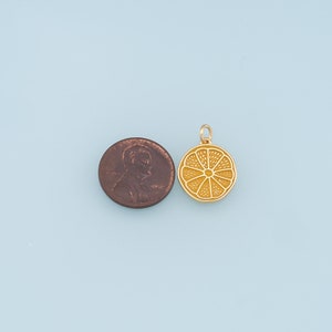 Gold Lemon Charms,18k Gold Filled Enamel Lemon Pendant,fruit Charm ...