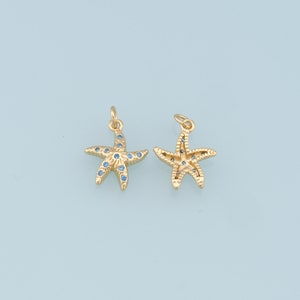 Gold Starfish Charms,18k Gold Filled Sea Star Pendant,starfish Charm ...