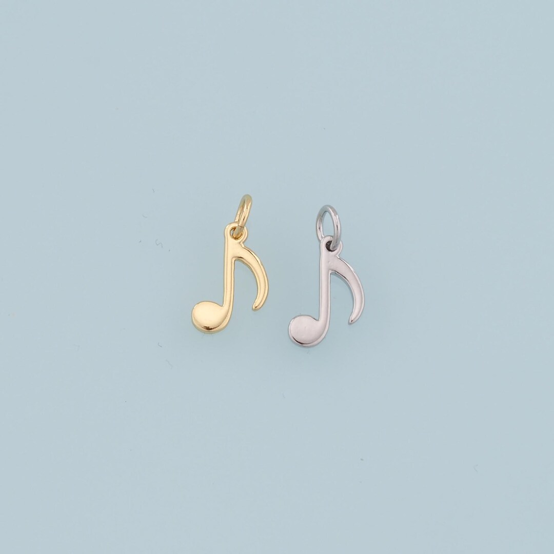 Gold Music Charms,18k Gold Filled Music Pendant,note Charm Bracelet ...