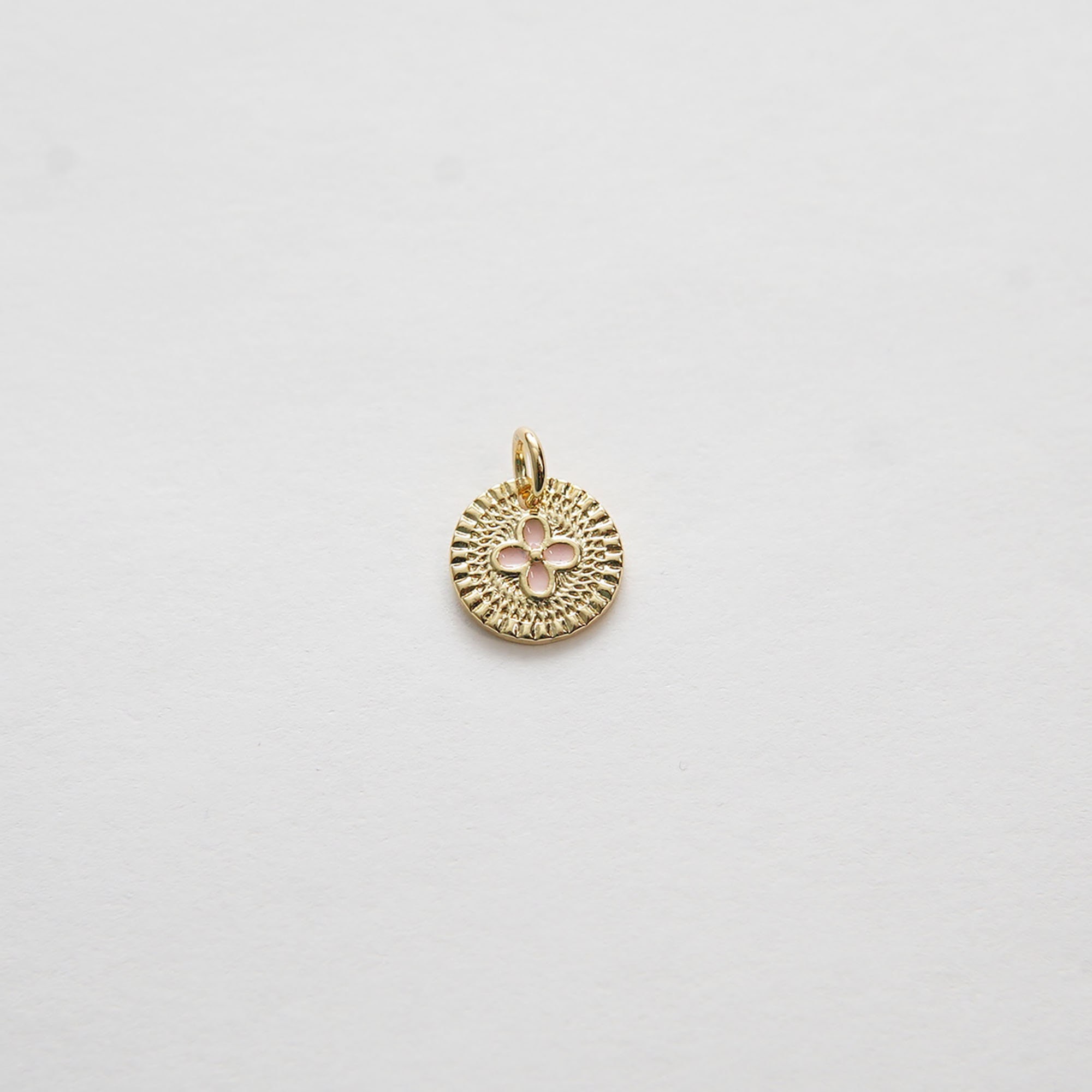 Gold Coin Charms,18k Gold Filled Round Flower Pendant,enamel Charms ...