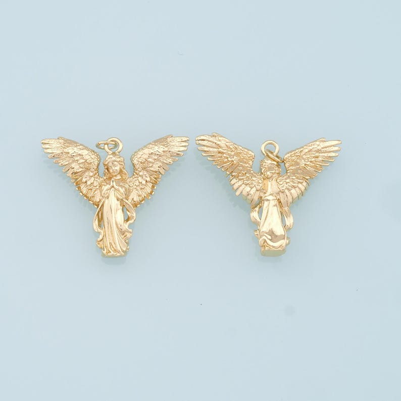 Gold Angel Charms,18k Gold Filled Angel Pendant,angel Charm Bracelet ...
