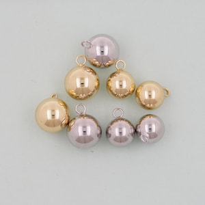 Gold Ball Charms,18k Gold Filled Ball Pendant,tiny Round Ball Charm ...