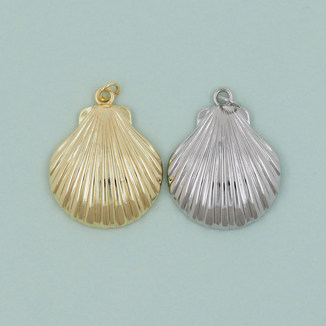 Gold Shell Charms,18k Gold Filled Conch Shell Pendant,conch Shell Charm ...