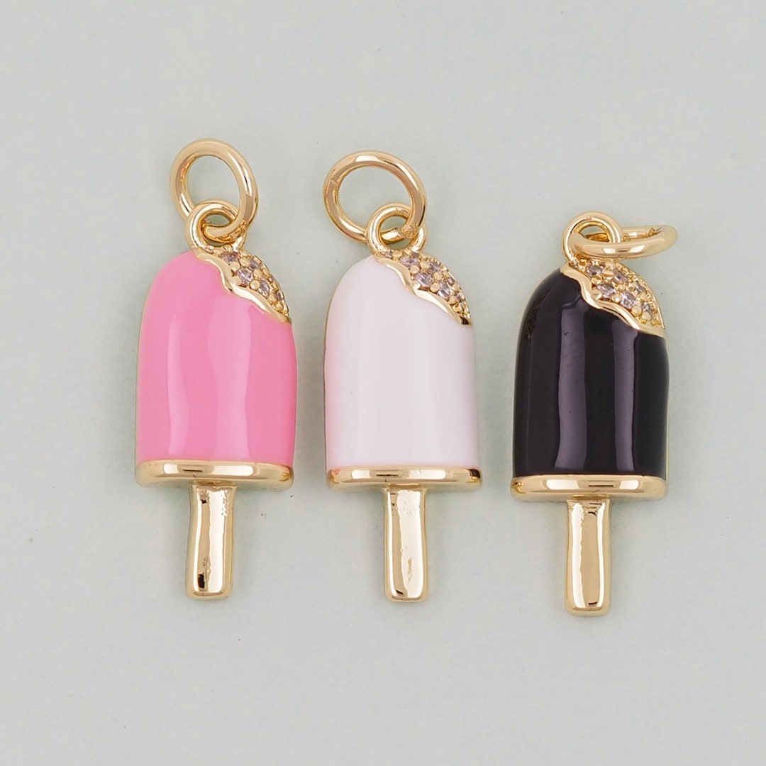 Gold Ice Cream Charms,18k Gold Filled Ice Cream Pendant,cute Ice Cream ...